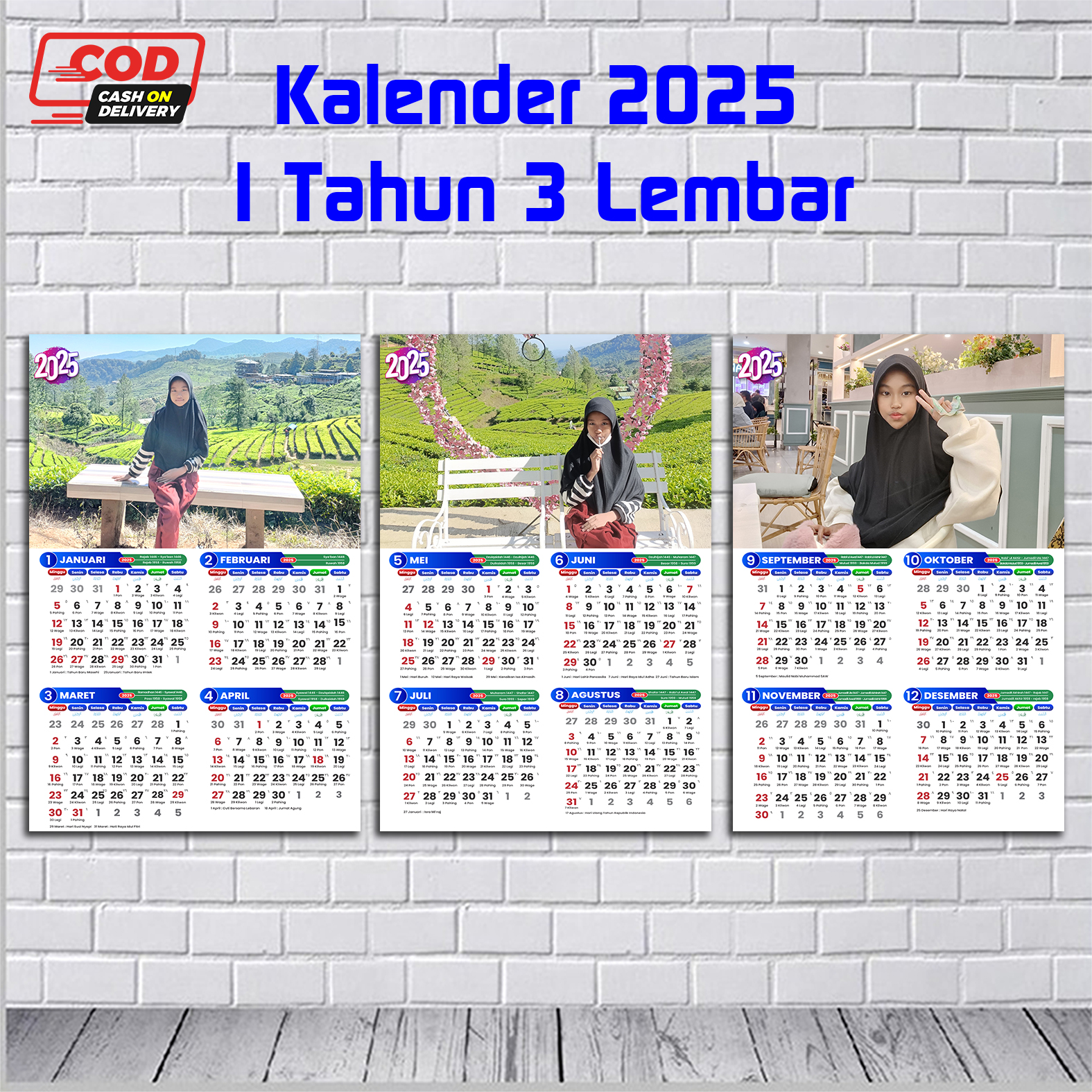 kalender 2025 custom foto 3 lembar Lengkap Kalender Jawa | Lazada Indonesia