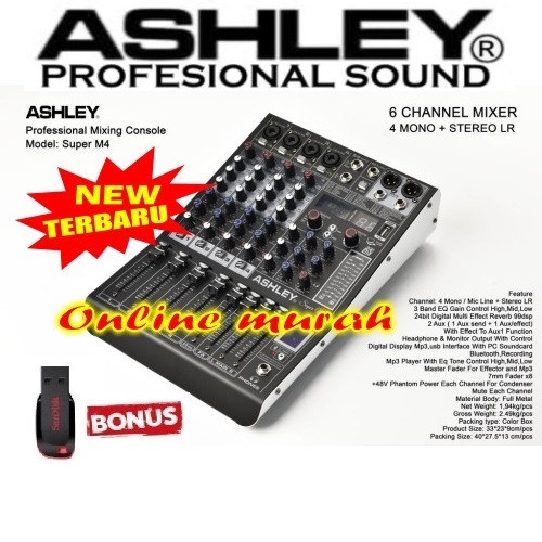 Mixer Ashley Super M4 Original 4 Channel | Lazada Indonesia