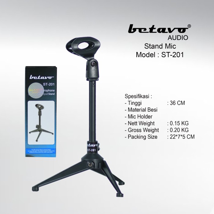 Stand Mic Betavo 201 Mini Stand Microphone Betavo Bisa Di Stel Tinggi ...