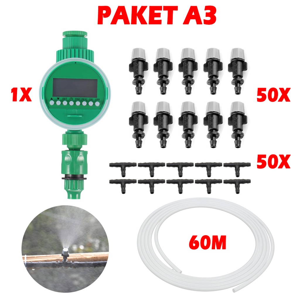 Paket water timer penyiram tanaman fertigasi taman kebun kran air ...