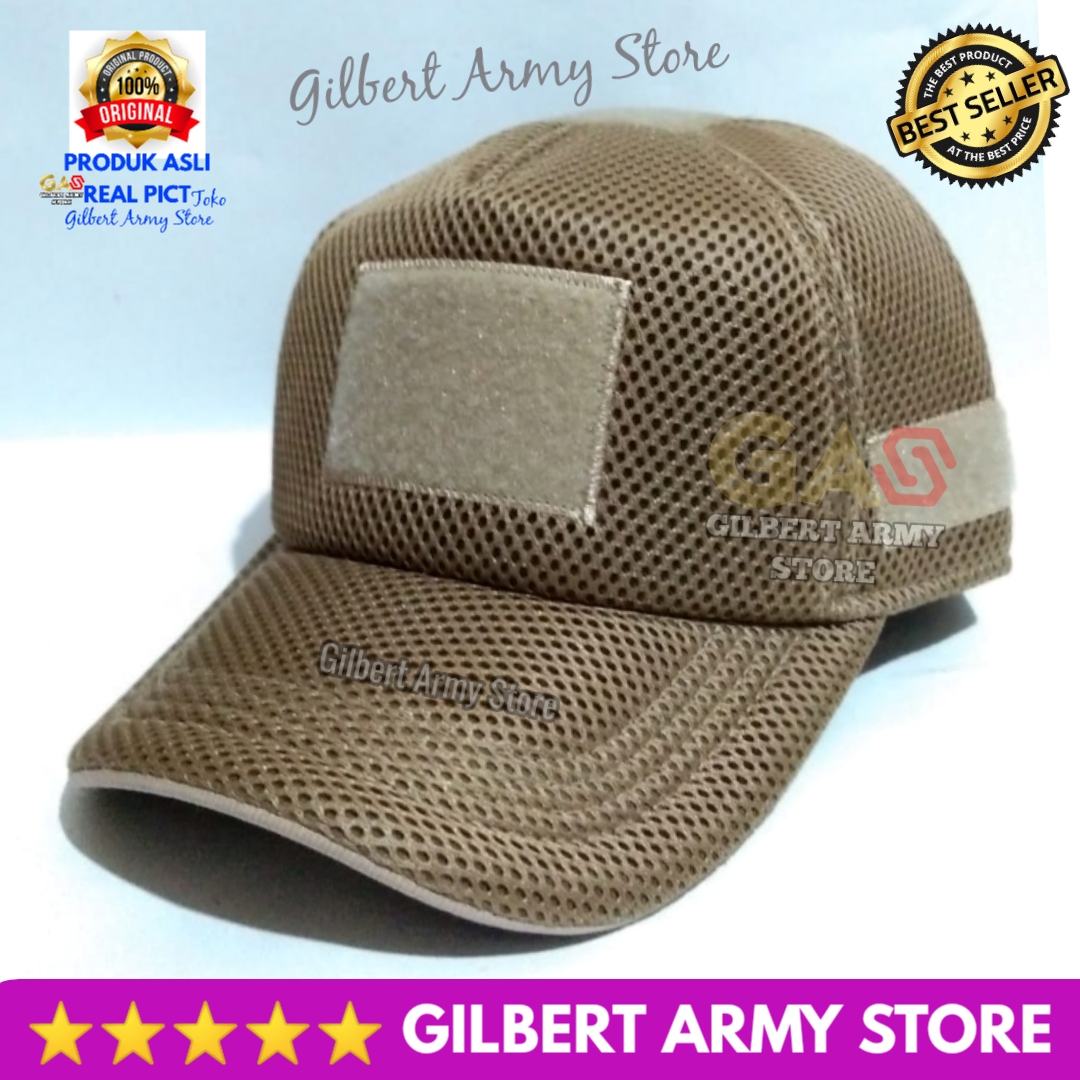GILBERT ARMY STORE-Topi Pria Army Jala Jaring Velcro Perekat Murah ...