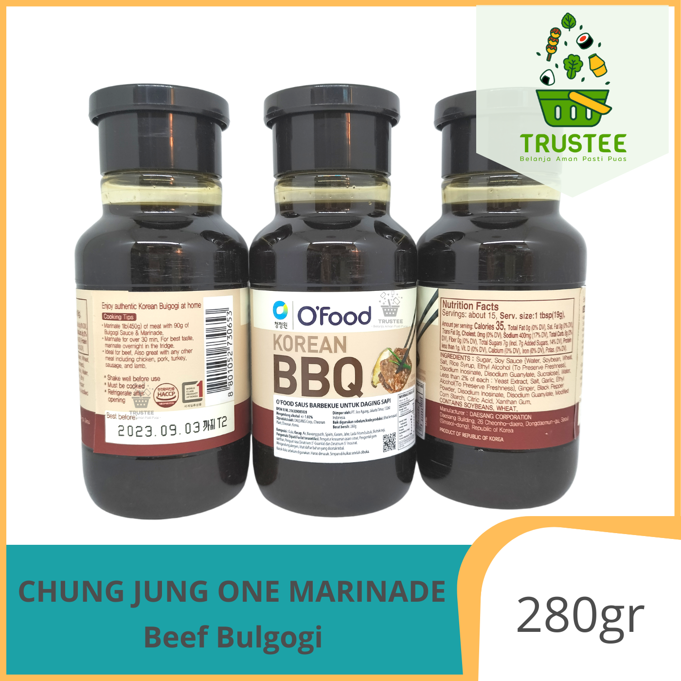 Chung Jung One Beef Bulgogi Marinade 280gr Sauce / Saus BBQ Korea ...