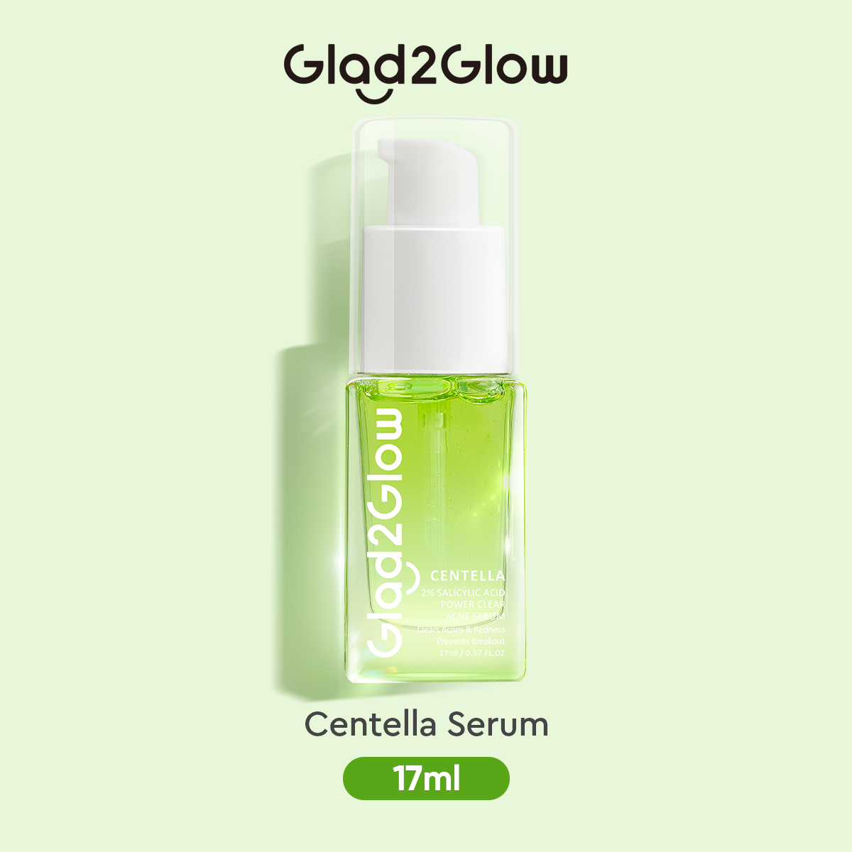 【BPOM】Glad2Glow Centella 2% Salicylic Acid Power Clear Acne Serum 17ml ...