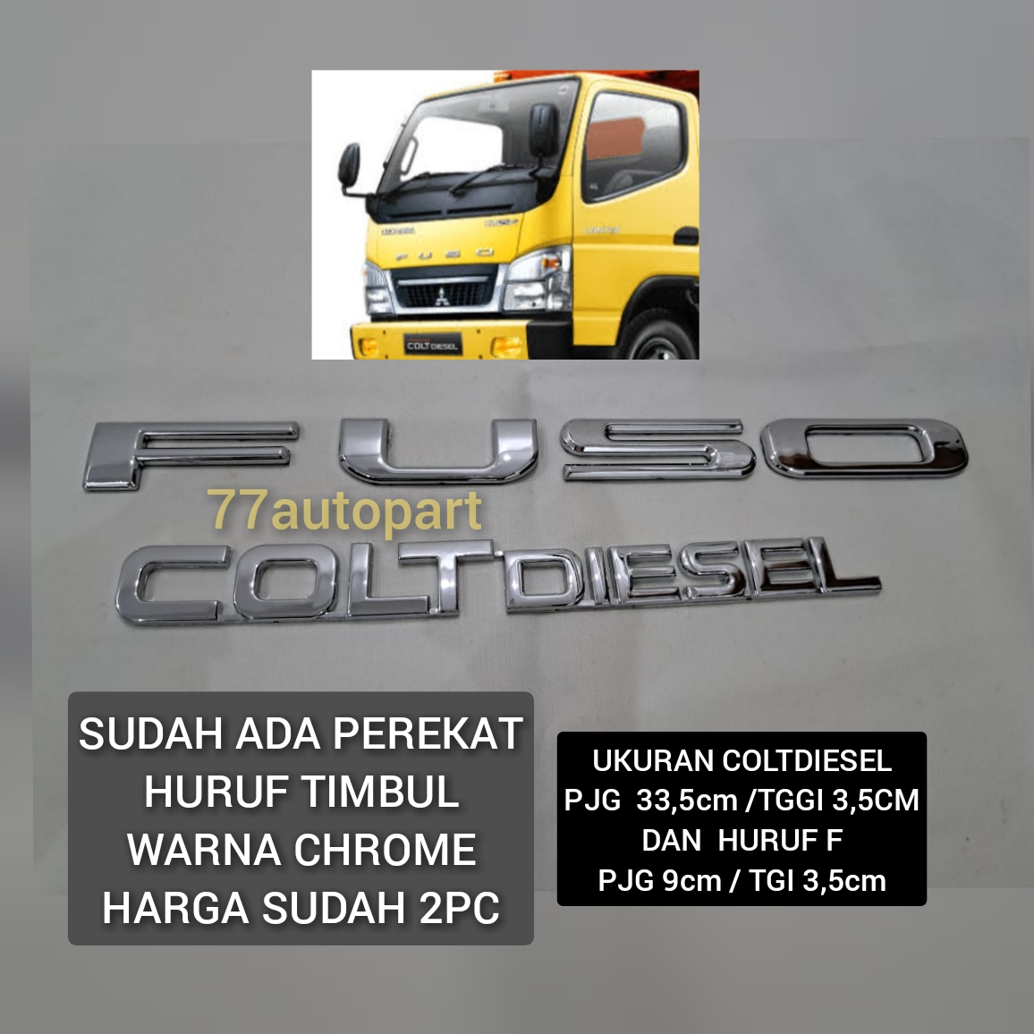 emblem fuso canter turbo/emblem colt diesel canter full chrome | Lazada ...
