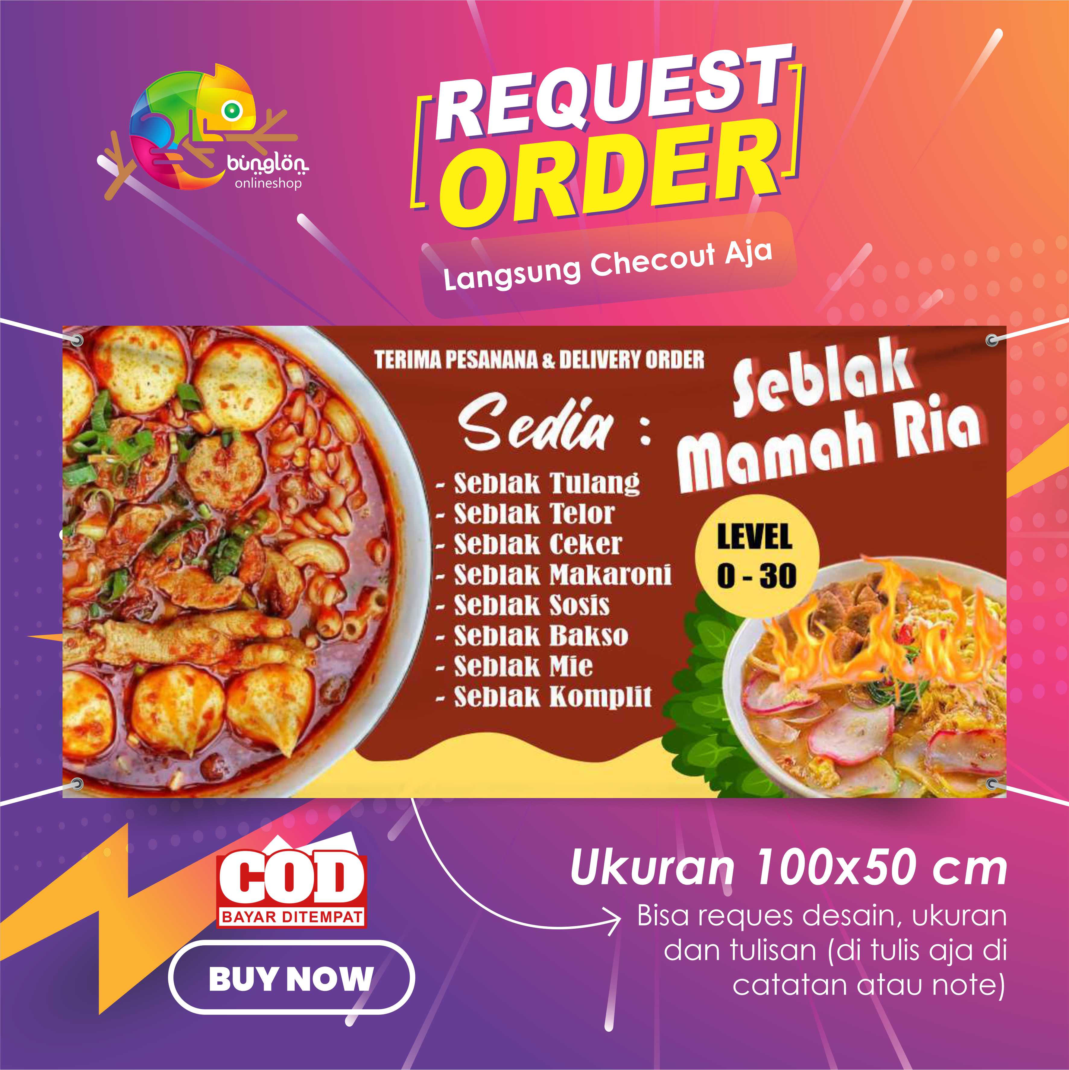 Spanduk Banner 100x50 Seblak Prasmanan Free Desain | Lazada Indonesia