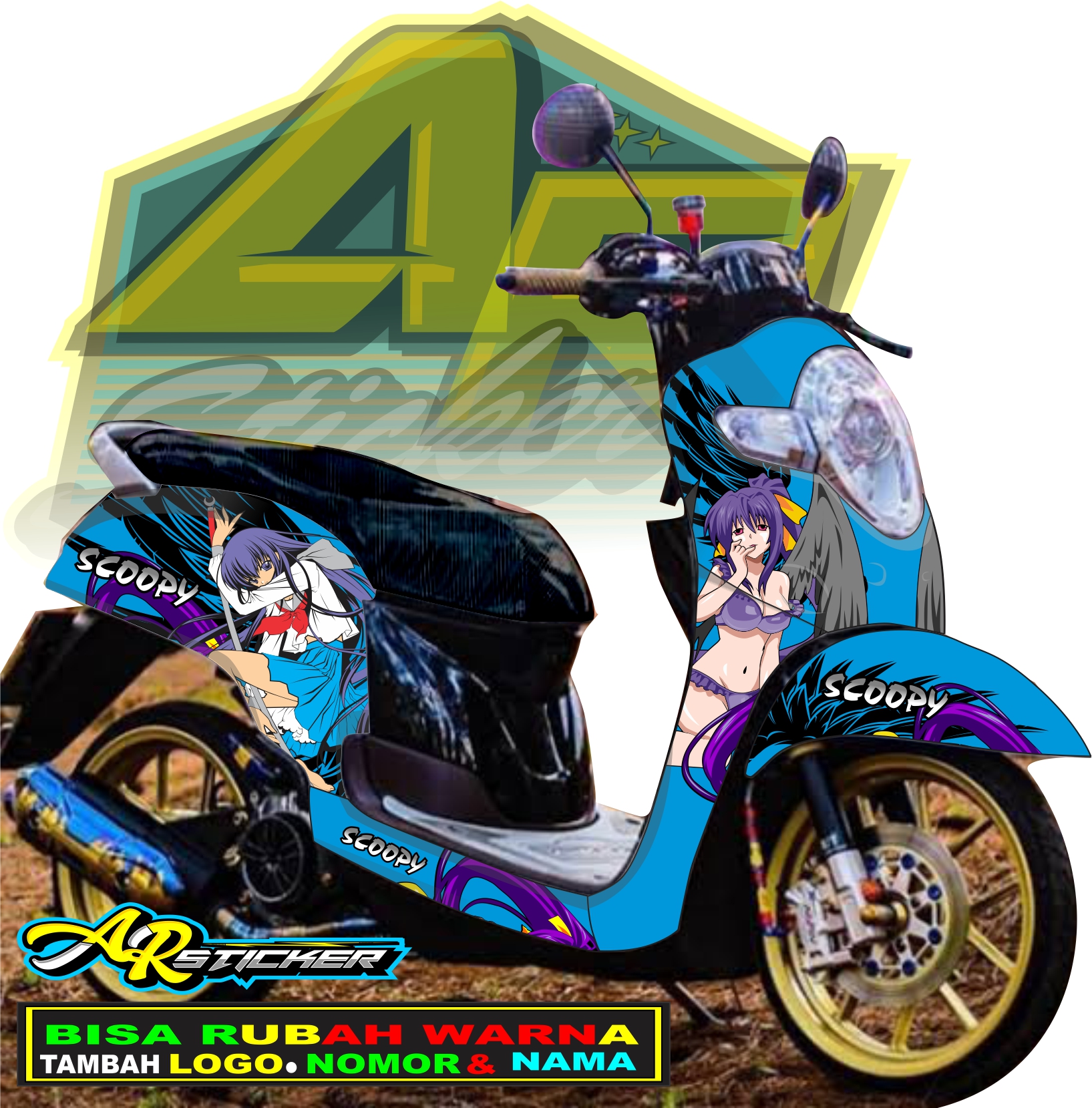 Decal scoopy Stiker Scoopy full body Full Blok Decal Scopy Dekal Decal ...