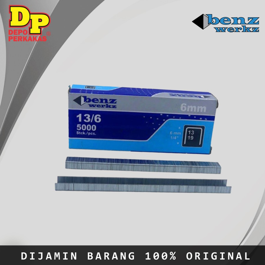 Isi Staples 13/6 / gun tacker / staples tembak 6mm merek Benz 13/8 8mm ...
