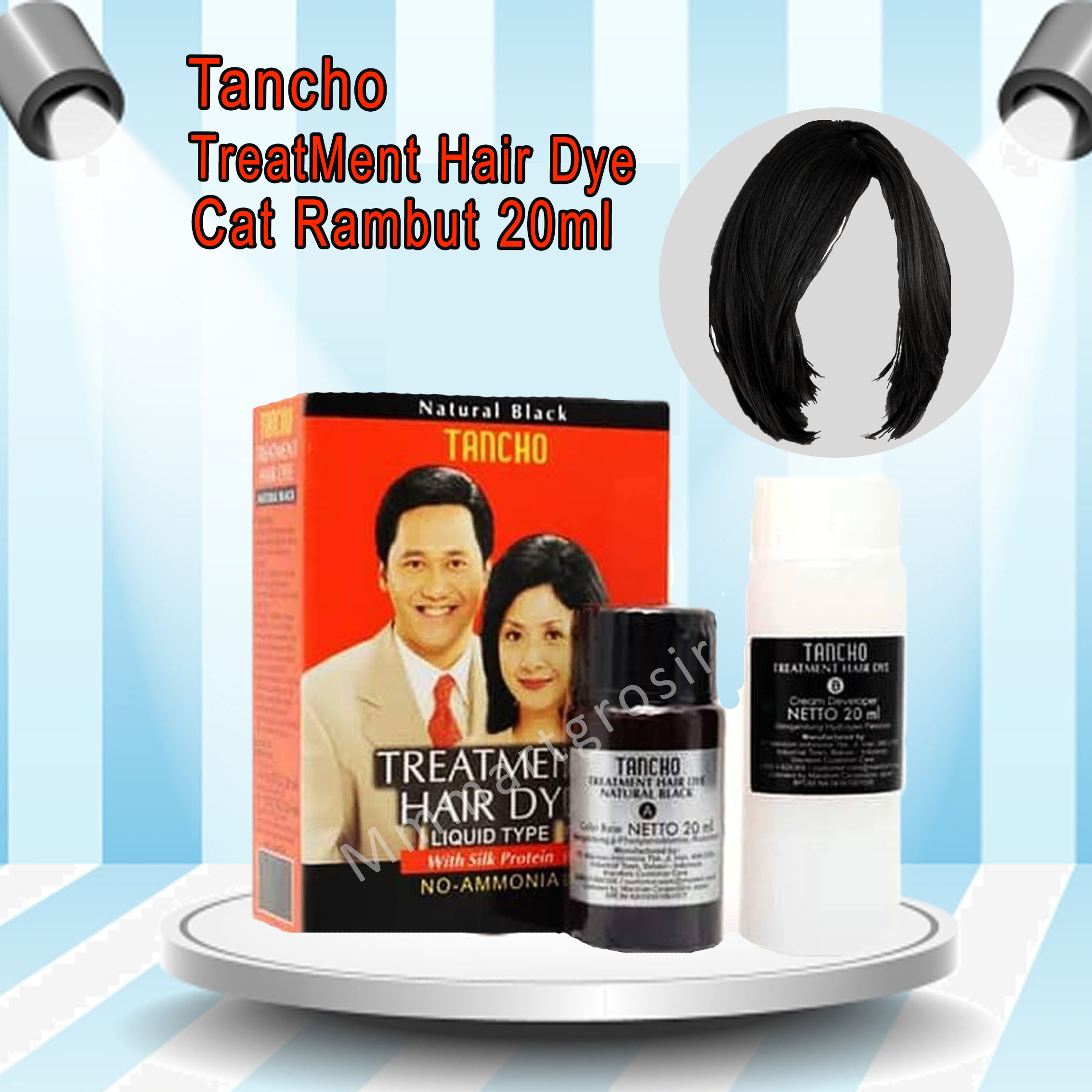 Tancho / Treatment Hair Dye / Cat Rambut / Natural Black 20ml | Lazada ...