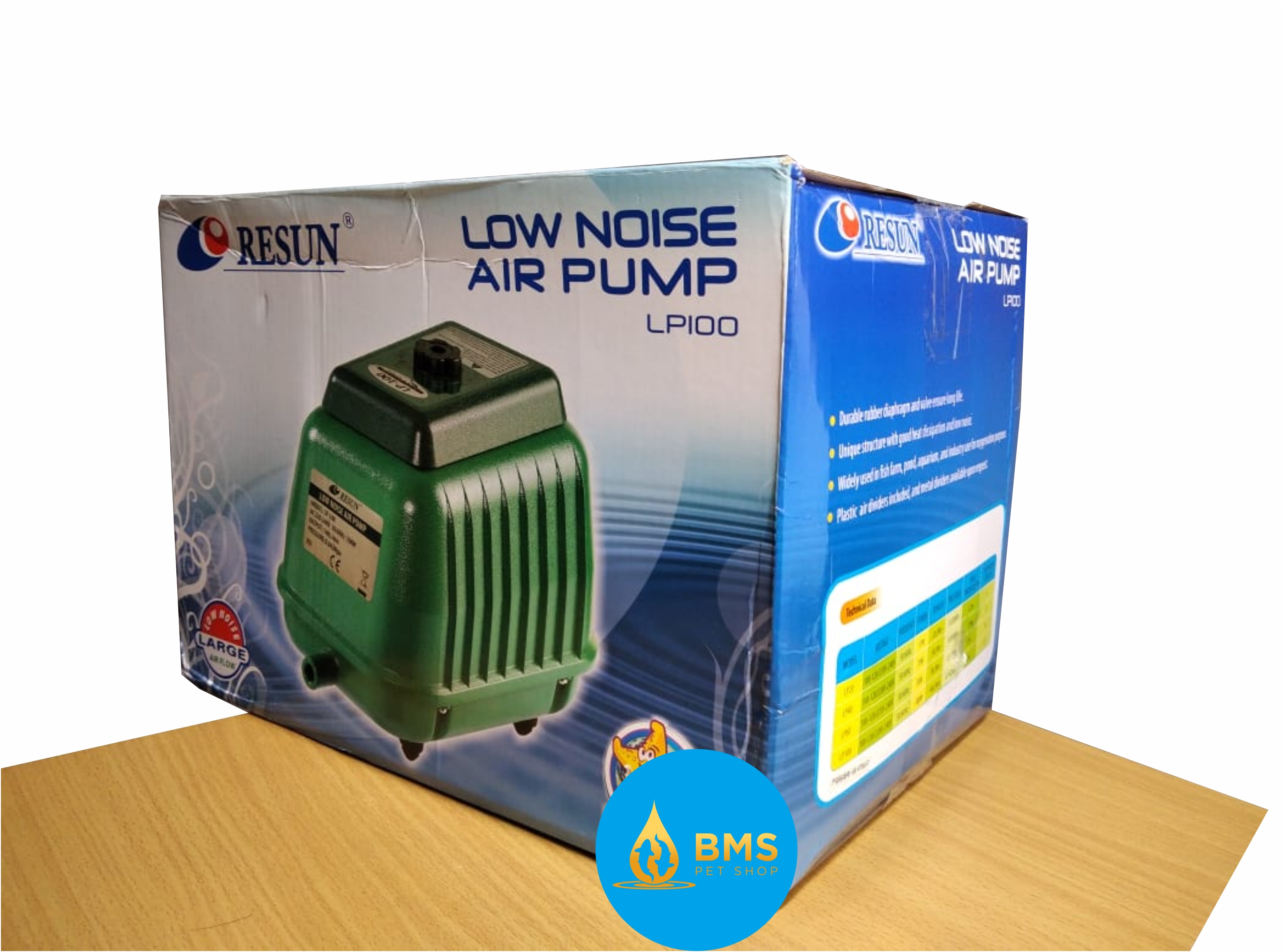 Blower Aerator Resun LP100 Pompa Gelembung Aquarium Kolam AB00610 ...