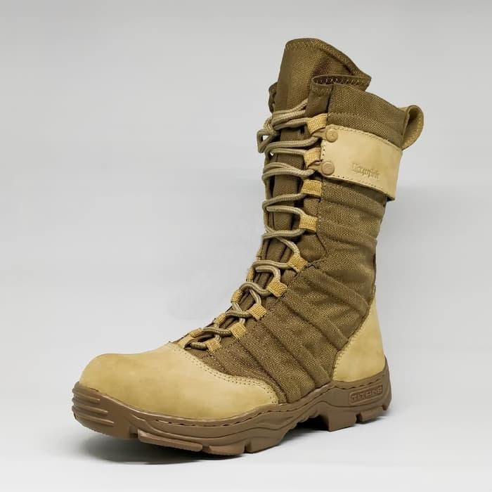 PROMO ZIMZAM SEPATU SAFETY BOOT PRIA PDL NINJA COKLAT TAN KULIT SUEDE ...