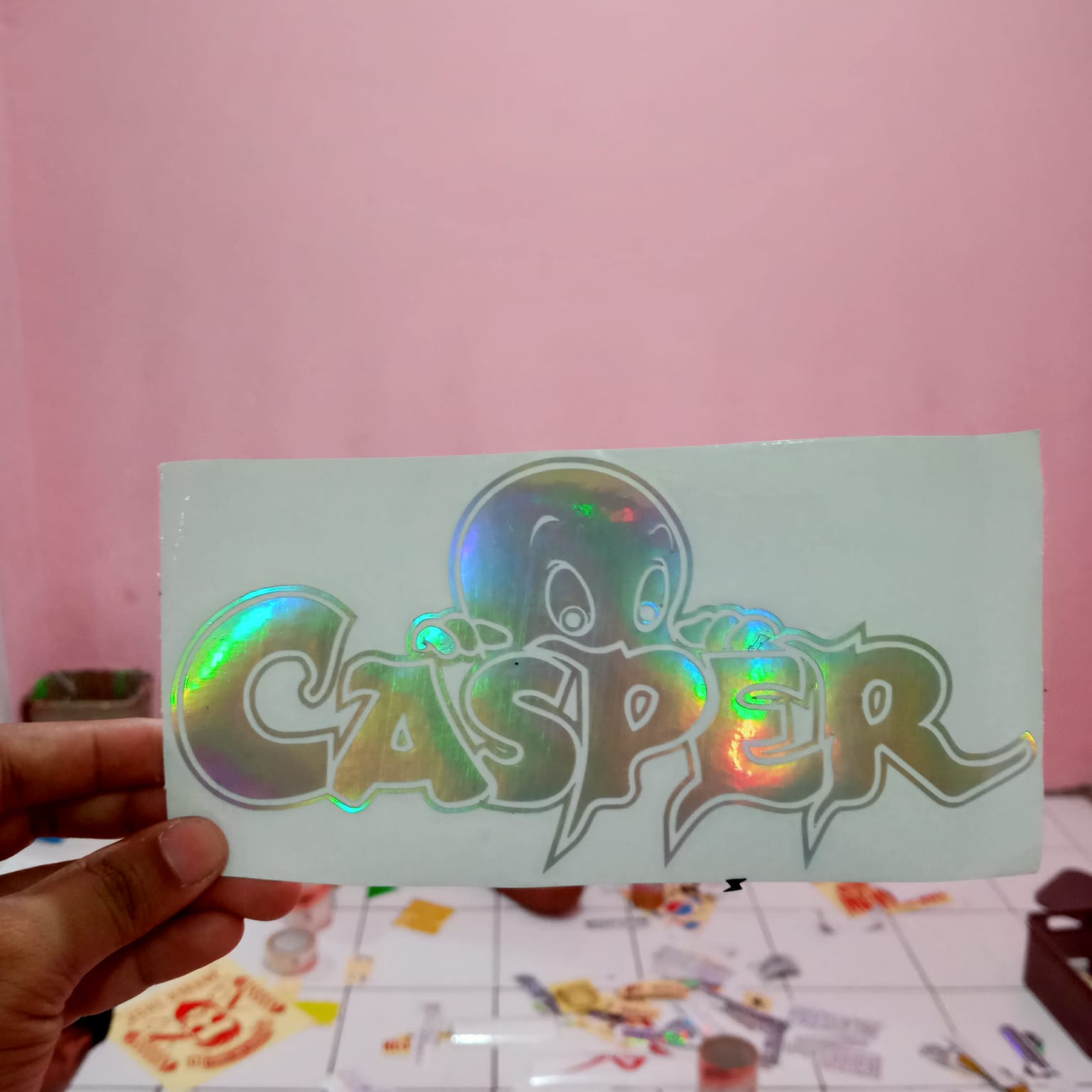 Cutting Stiker Casper Variasi Motor Mobil Sticker Timbul Keren Nyala ...
