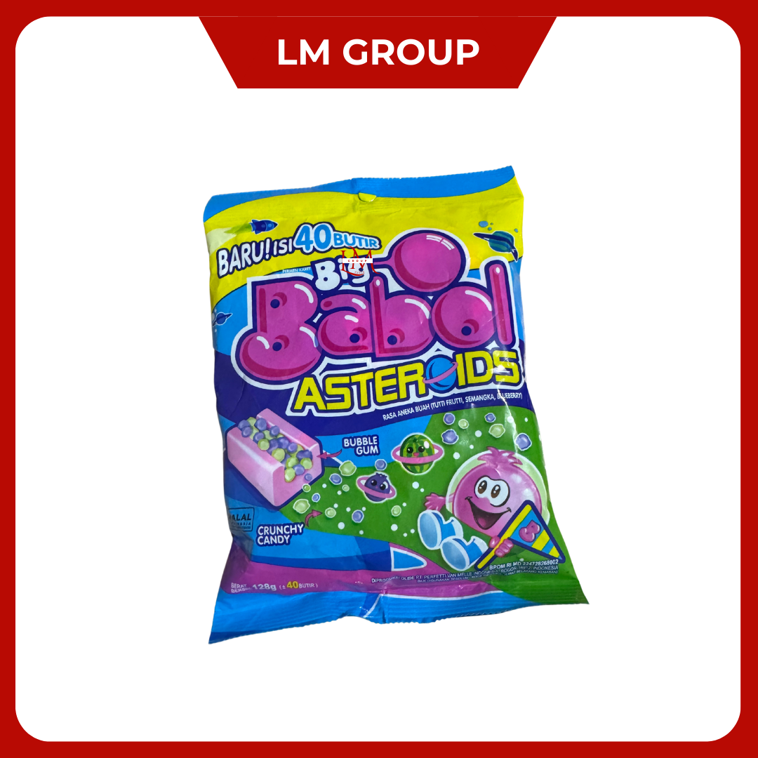 NEW! Big Babol ASTEROIDS Bubble Gum Crunchy Candy Isi 40 Butir 128gr ...