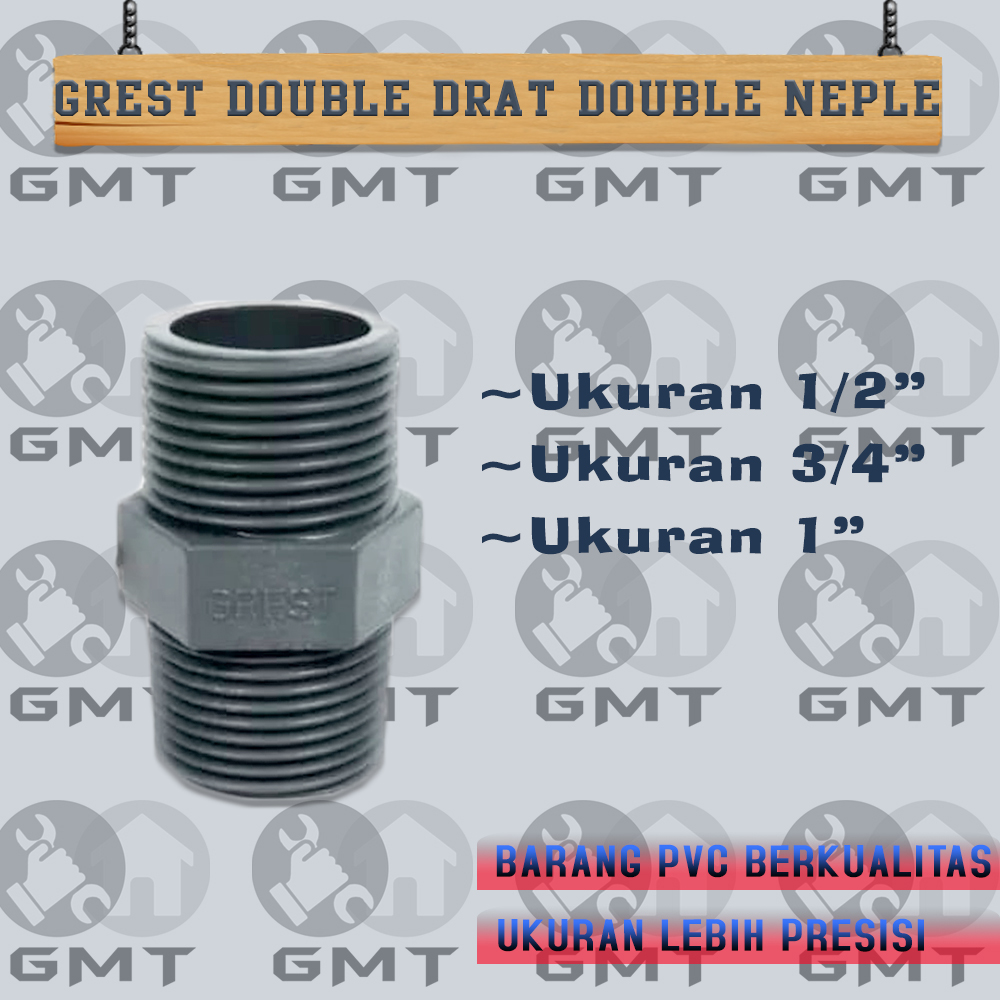 10 pcs GREST Double Neple / Drat PVC 1/2 - 3/4 - 1 Inch | Lazada Indonesia