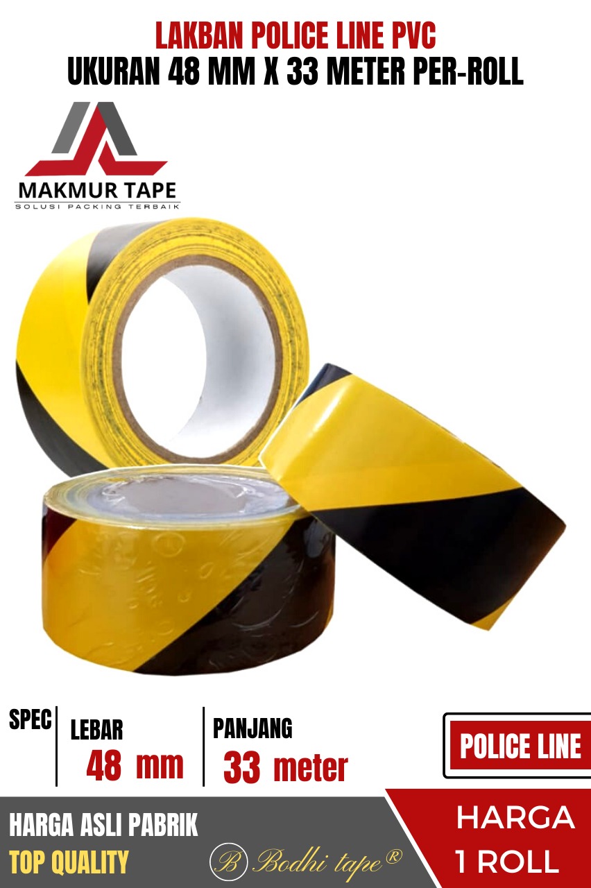 LAKBAN PVC MARKING TAPE / POLICE LINE PVC 48MM X 33 METER PER-ROLL ...