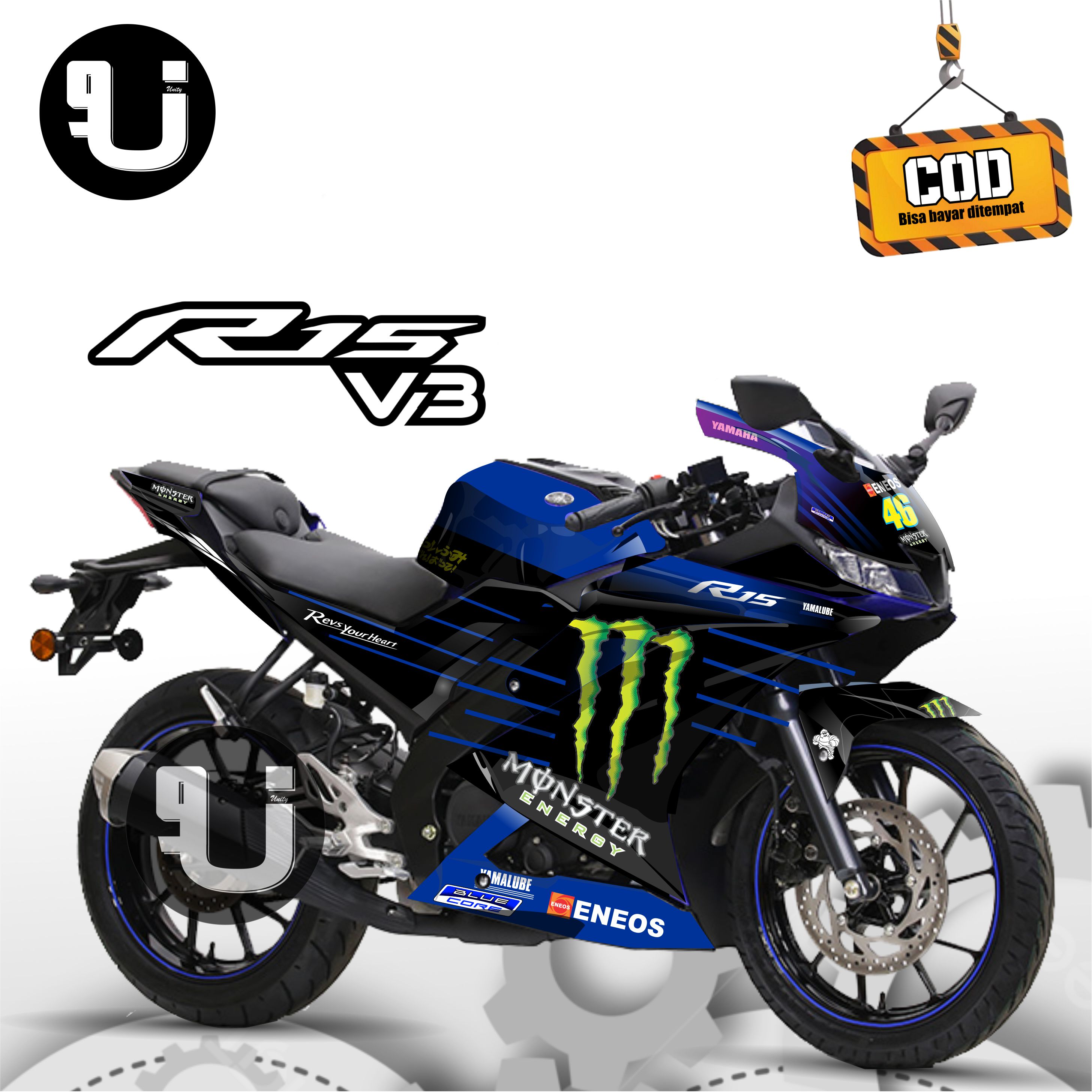 Decal Yamaha R15 V3 Stiker Full Body Desain MSE Motorcycle | Lazada ...