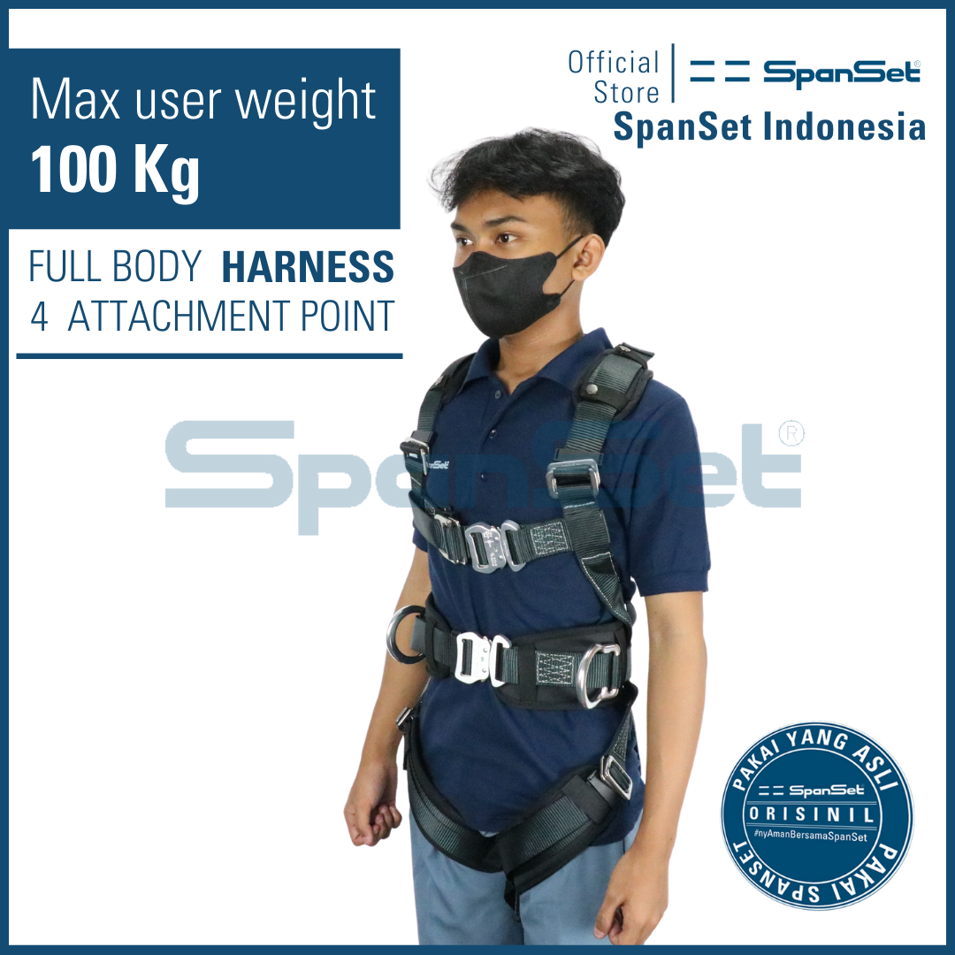 SpanSet Full Body Harness Sabuk Pengaman Safety Belt Tanpa Lanyard 4P ...