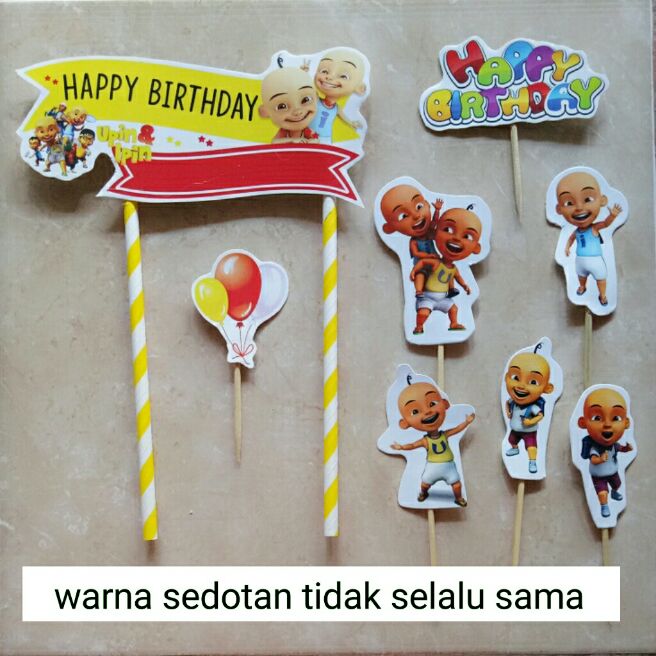 topper toper sedotan tusukan hiasan kue cake happy birthday ulang tahun ...