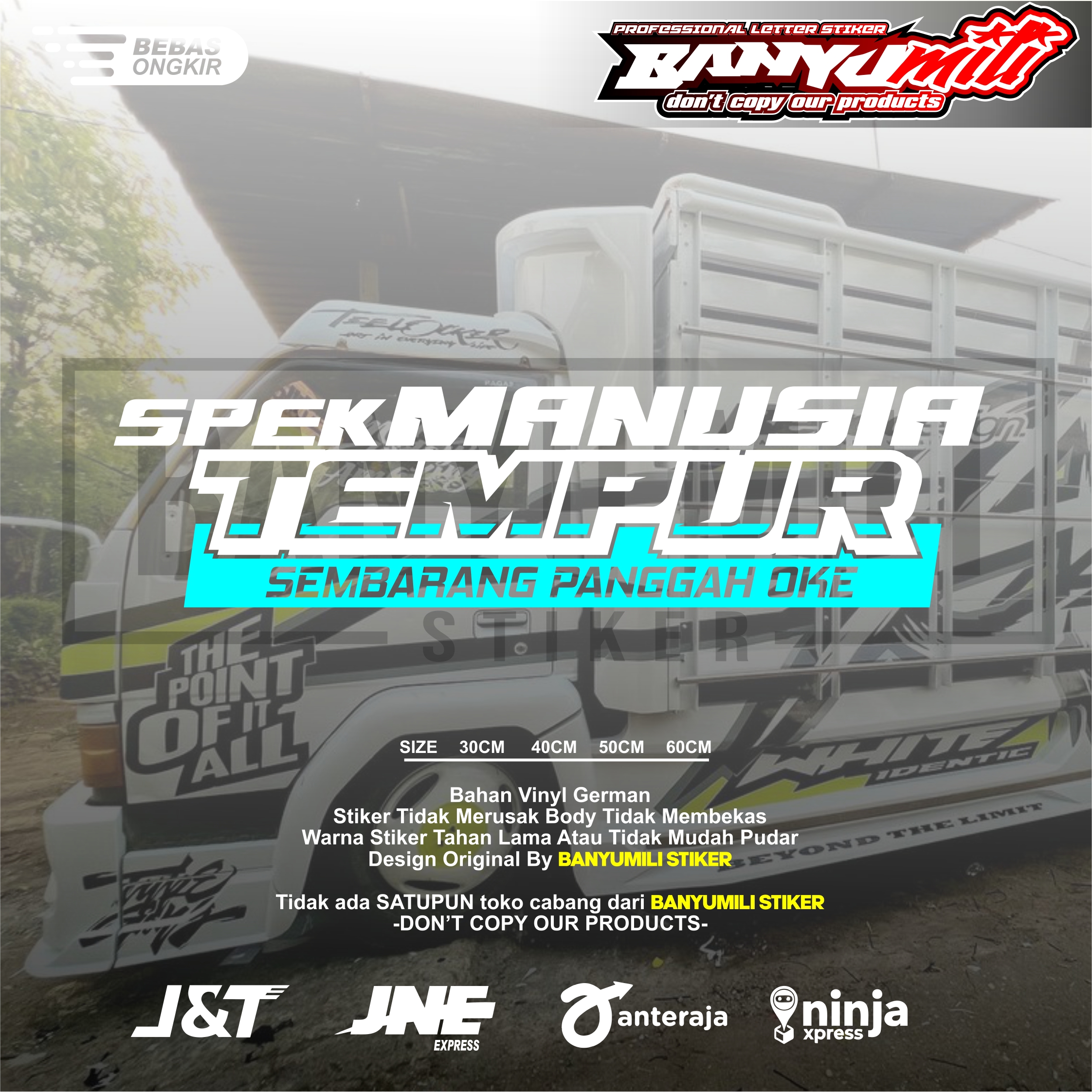Stiker spek manusia tempur variasi kaca mobil pickup truk sticker ...