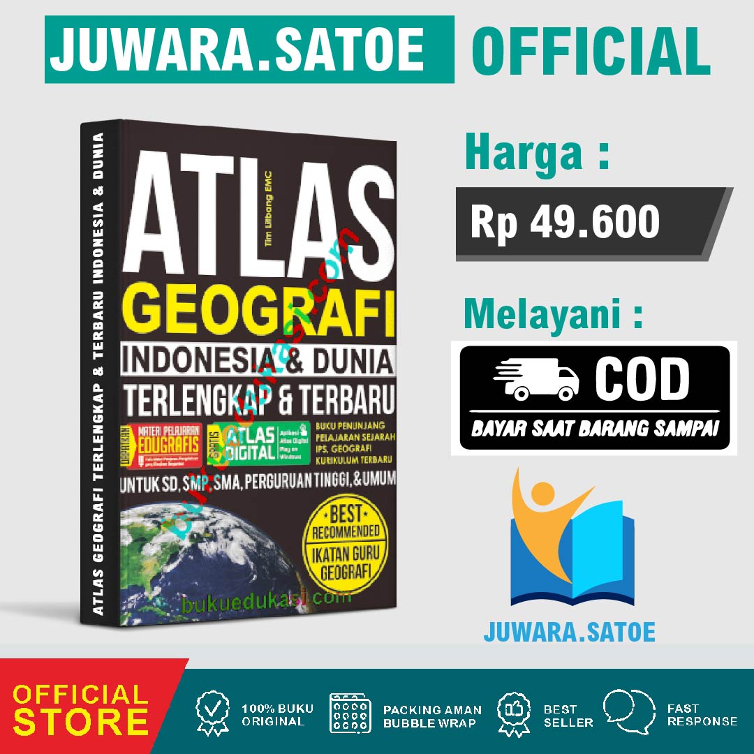 BUKU ATLAS TERBARU ATLAS GEOGRAFI TERLENGKAP FREE BUBBLE WRAP + KERTAS ...