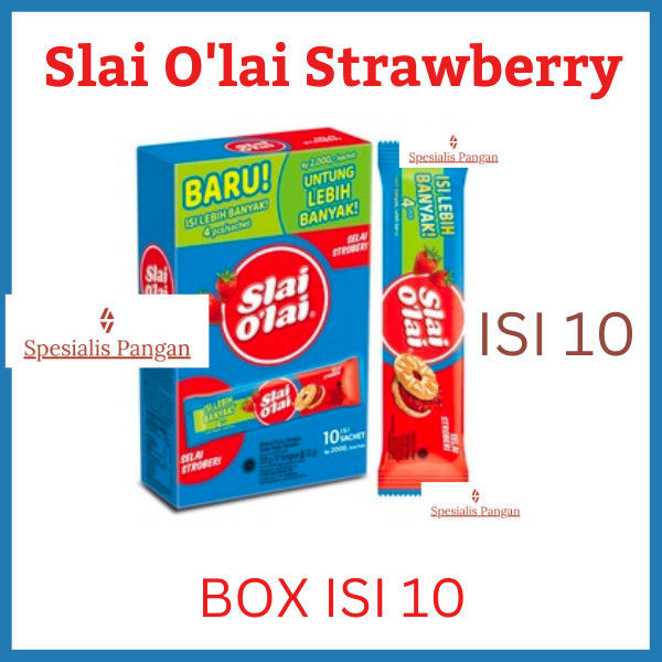 ROMA SLAI OLAI Strawberry 1 Box isi 10 Slay Olay Biskuit Selai Olay ...