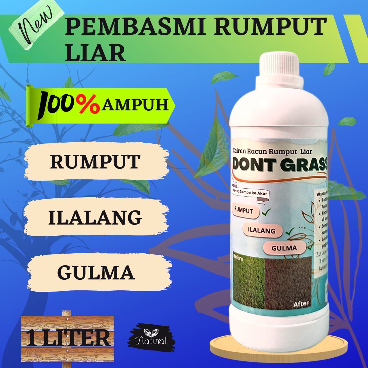 PEMBASMI RUMPUT LIAR GULMA DAN ILALANG PALING AMPUH SAMPAI AKAR REFILL ...