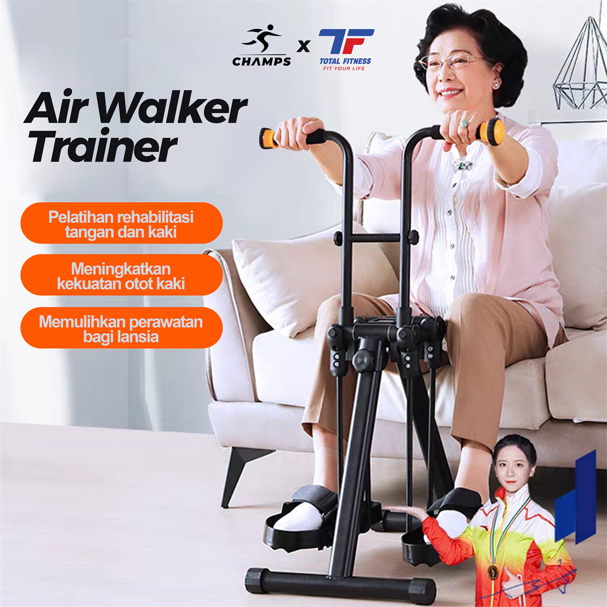 CHAMPS Sport Air Walker Trainer Alat Olahraga Fitness Ayun Kaki - Alat ...