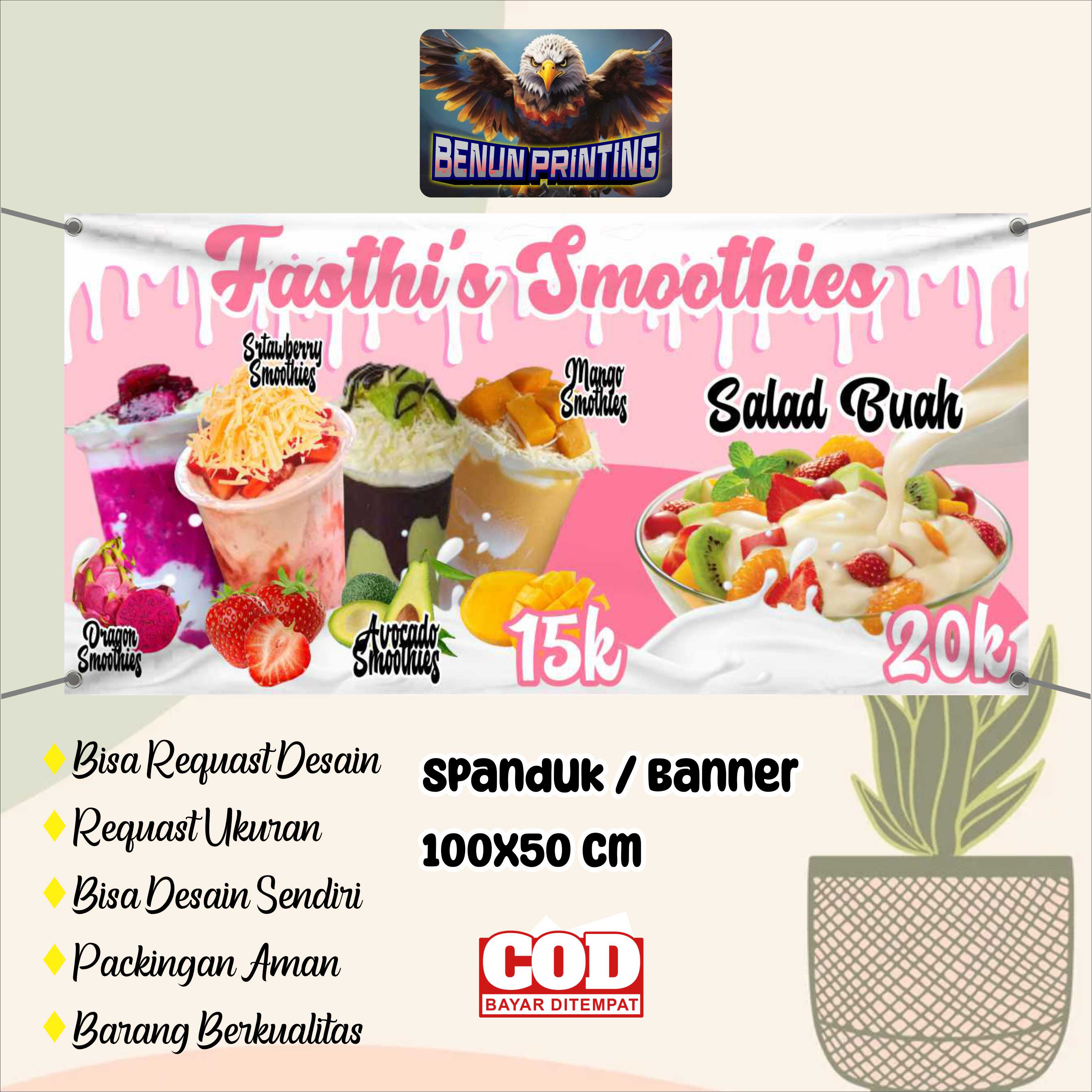 Spanduk Banner 100x50 Smoothies Requast Desain | Lazada Indonesia