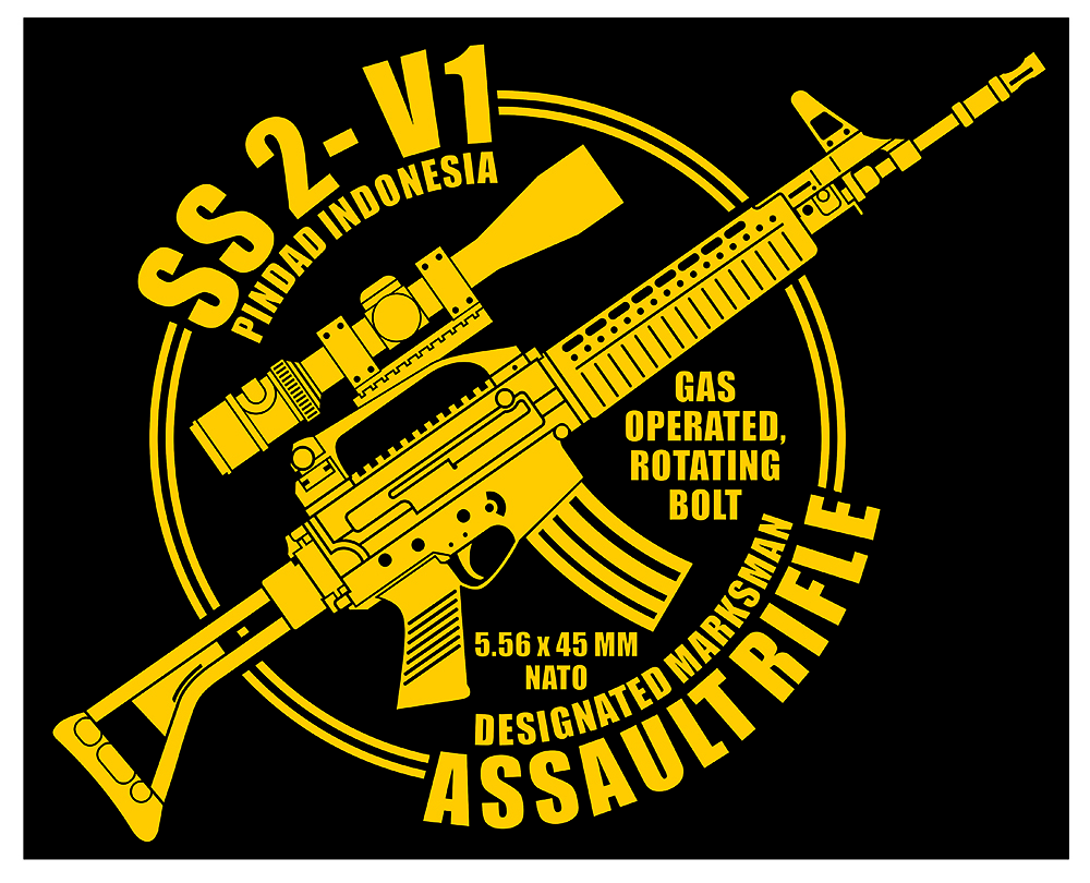 SS2 Pindad Designated Marksman series 4 Assault Rifle Double Lines ...