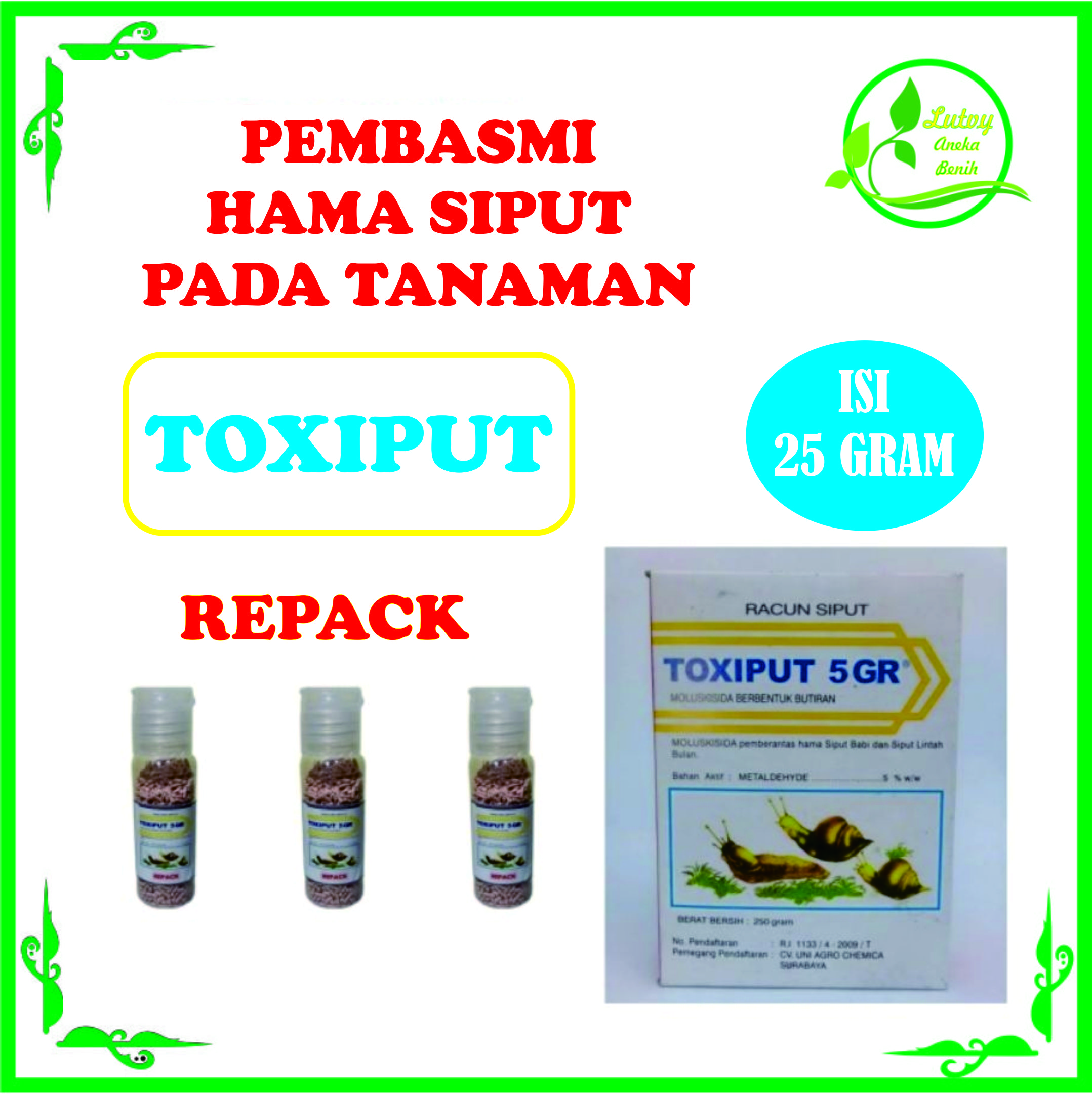 Toxiput Repack 25 gram ( pembasmi hama siput ) | Lazada Indonesia