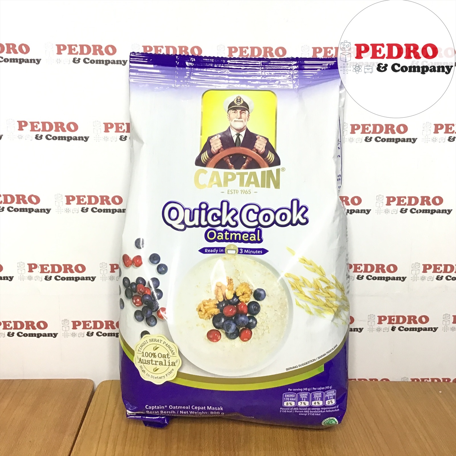 Captain oats quick cook oatmeal 800 gram - sereal sarapan breakfast ...