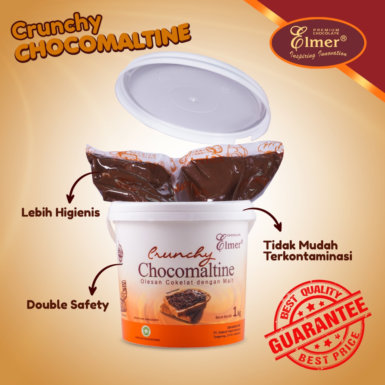 Elmer Spread Crunchy Chocomaltine 1 kg | Lazada Indonesia
