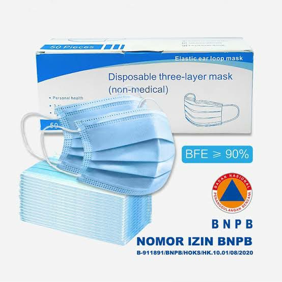 Disposable face mask 3 ply /1 kotak isi 50 pcs | Lazada Indonesia