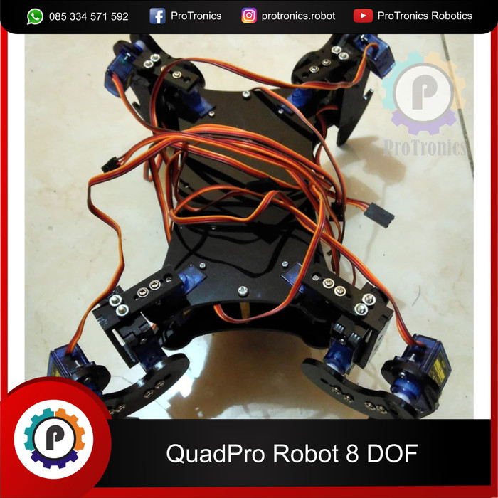 Mekanik QuadPro Frame Robot Spider 12 DOF Robot Berkaki Include Servo ...