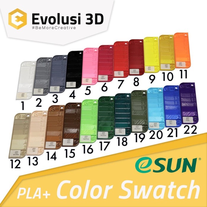 ORIGINAL eSUN PLA PLA+ ABS+ HIPS Filament 3D Print Color Swatch Sample ...