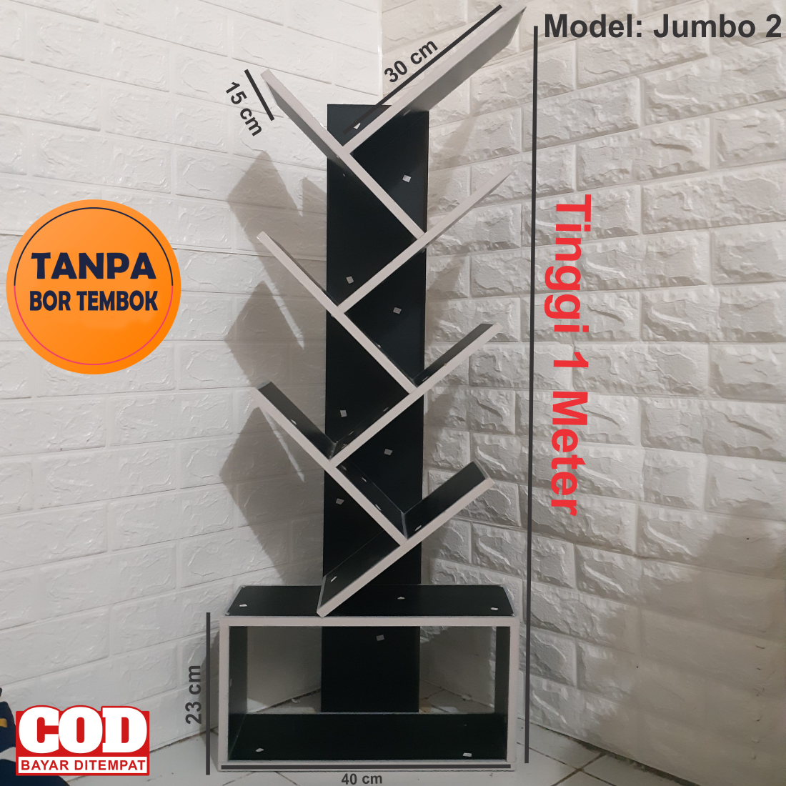 RAK BUKU JUMBO 1 METER TEMPAT BUKU PENYIMPANAN BUKU RAK BUKU PORTABLE ...