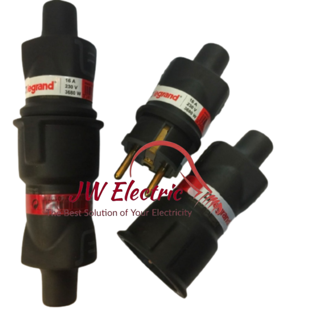 Steker Karet + Kontra Steker Legrand 2 Pin 16A IP44 Waterproof | Lazada ...
