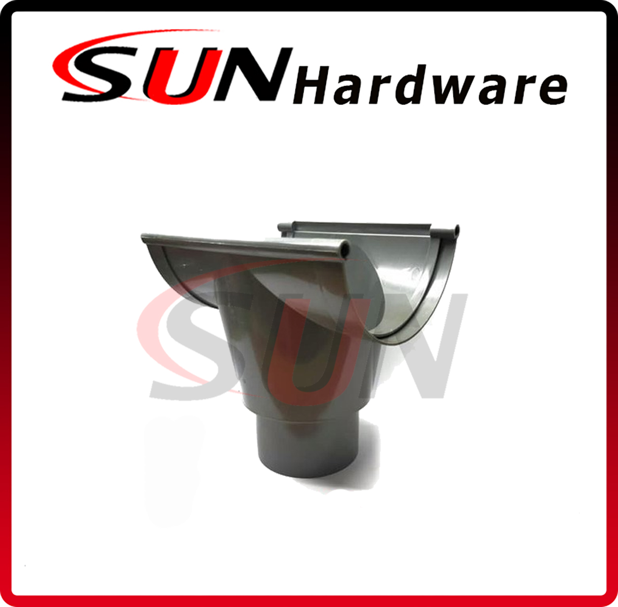 Corong Talang Air 6 Inch U Setengah Lingkaran Bulat Plastik PVC Abu Abu ...