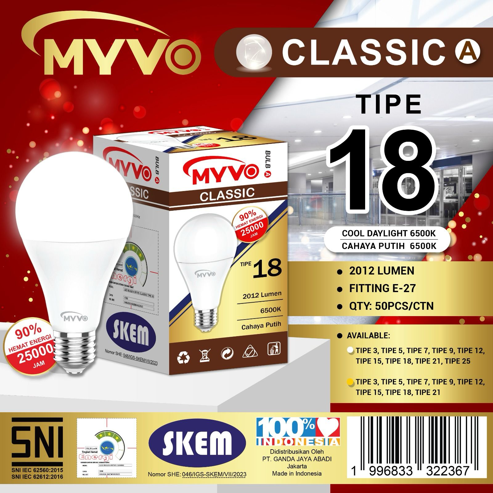 Lampu Led 18watt Myvo Classic Bulb Bergaransi | Lazada Indonesia