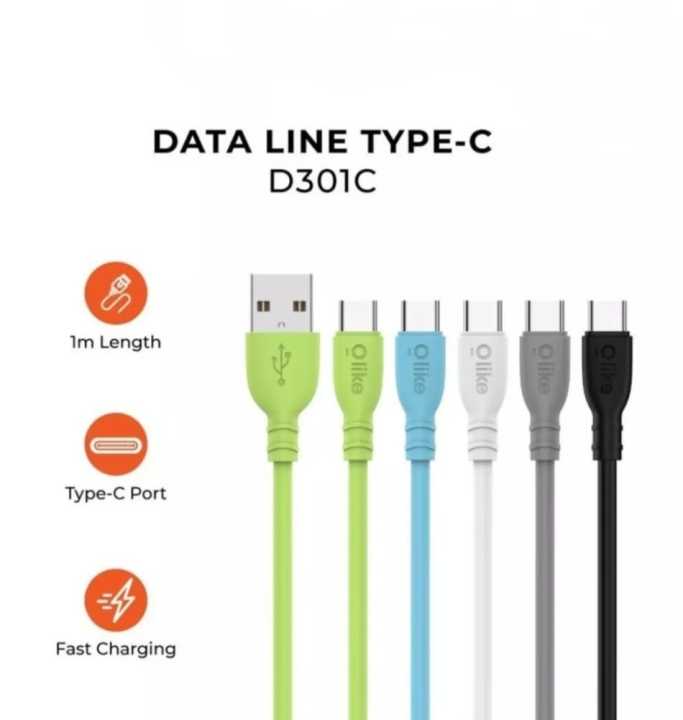 Olike D301C Kabel Data Bulat Usb Type C Fast Charging 2.1A Length 100cm ...