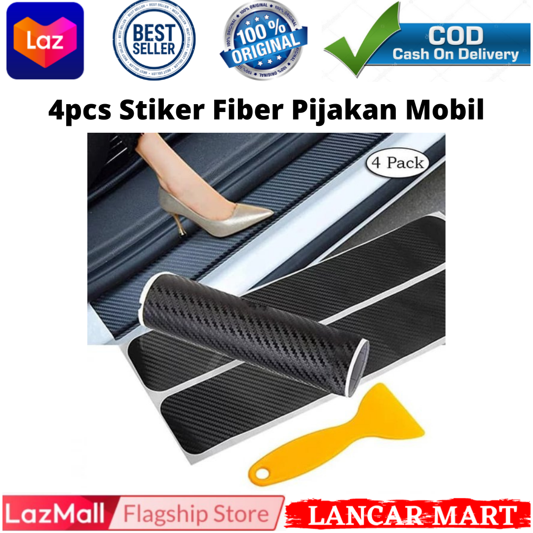 BISA BAYAR DI TEMPAT ! 100% ASLI ! STIKER FIBER CARBON MOBIL 3D DOOR ...