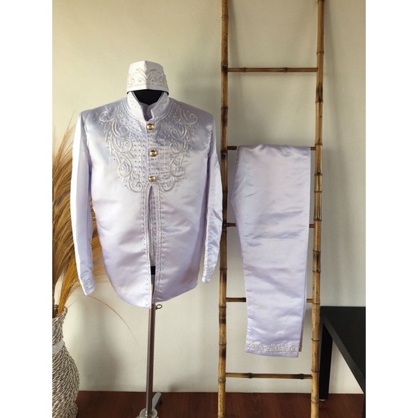 basofi pengantin putih beskap sunda pengantin putih baju pengatin pria ...
