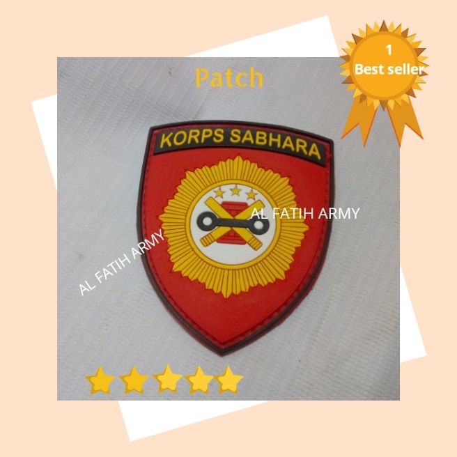 Patch rubber Korps Sabhara Timbul Tebal 6x7 cm Velcro Karet Multifungsi ...
