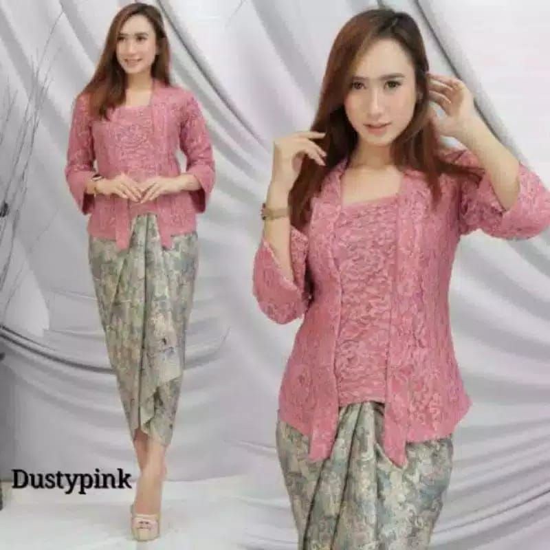 Riantidailly Setelan Baju Kebaya Brokat Kutubaru Wanita Modern Terbaru ...
