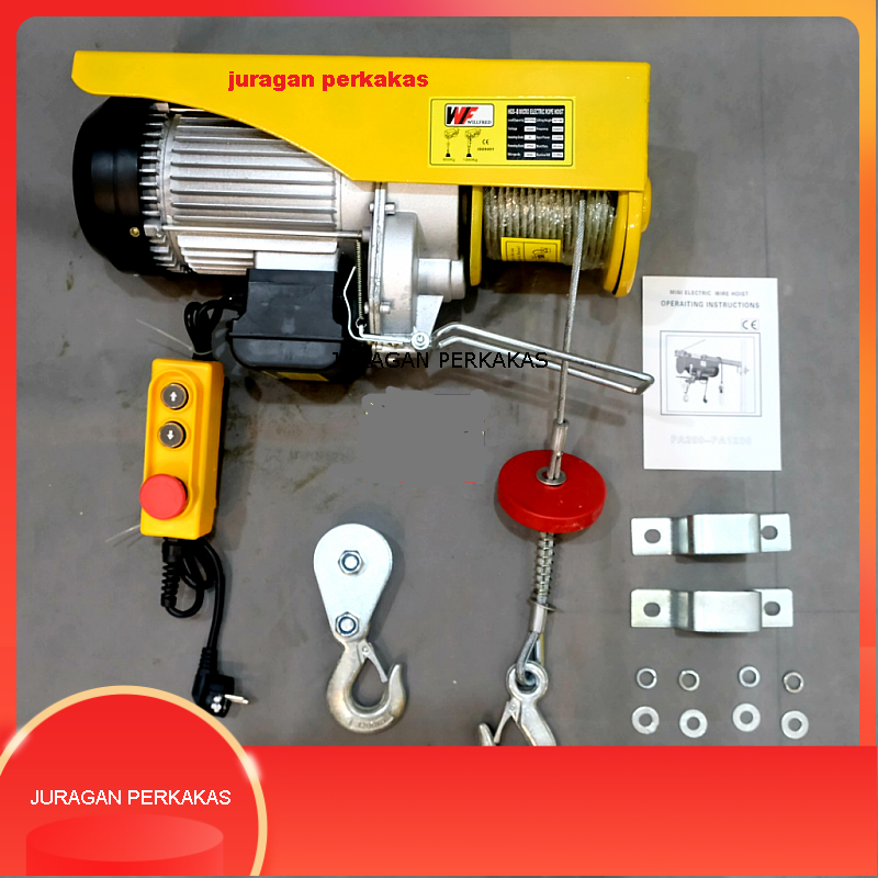 Elektrik hoist electric hoist katrol listrik willfred 250/500kg ...