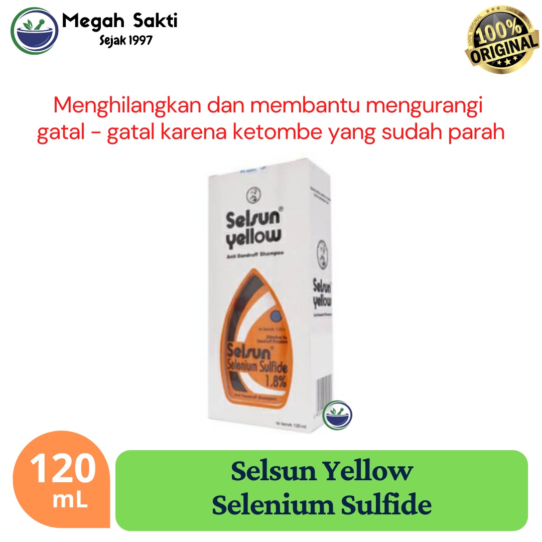 Selsun Yellow OTC Selenium Sulfide 120 mL - Shampoo Anti Ketombe Parah ...