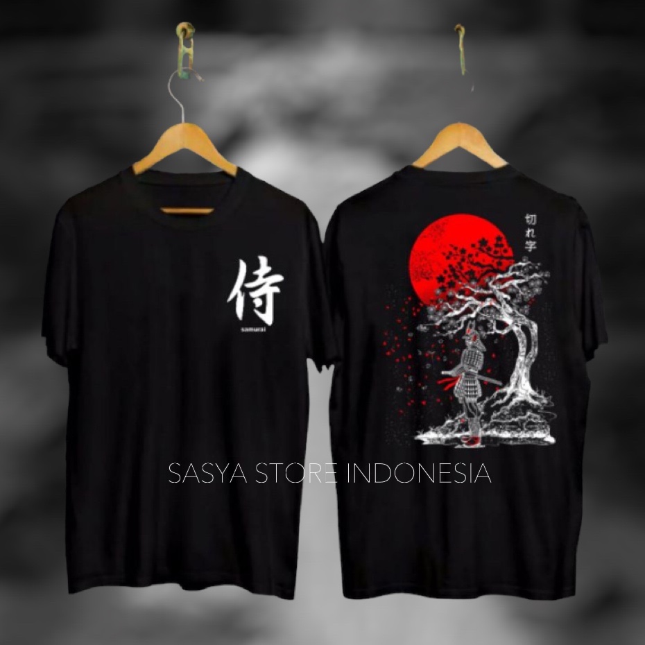 SASYA STORE INDONESIA Tshirt Samurai Jepang Motif Pohon - HITAM ...