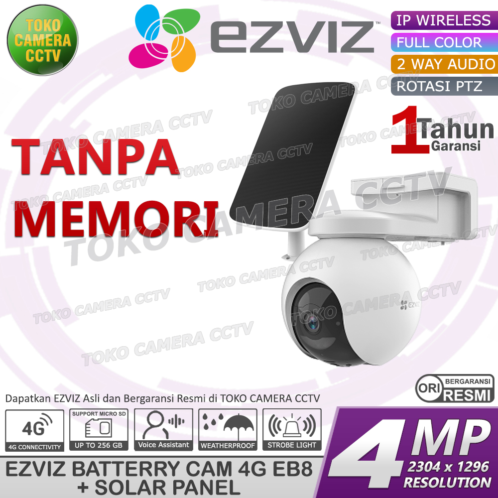 EZVIZ EB8 2K 4G SIM GSM KAMERA CCTV SMART IP CAMERA PTZ SOLAR PANEL ...