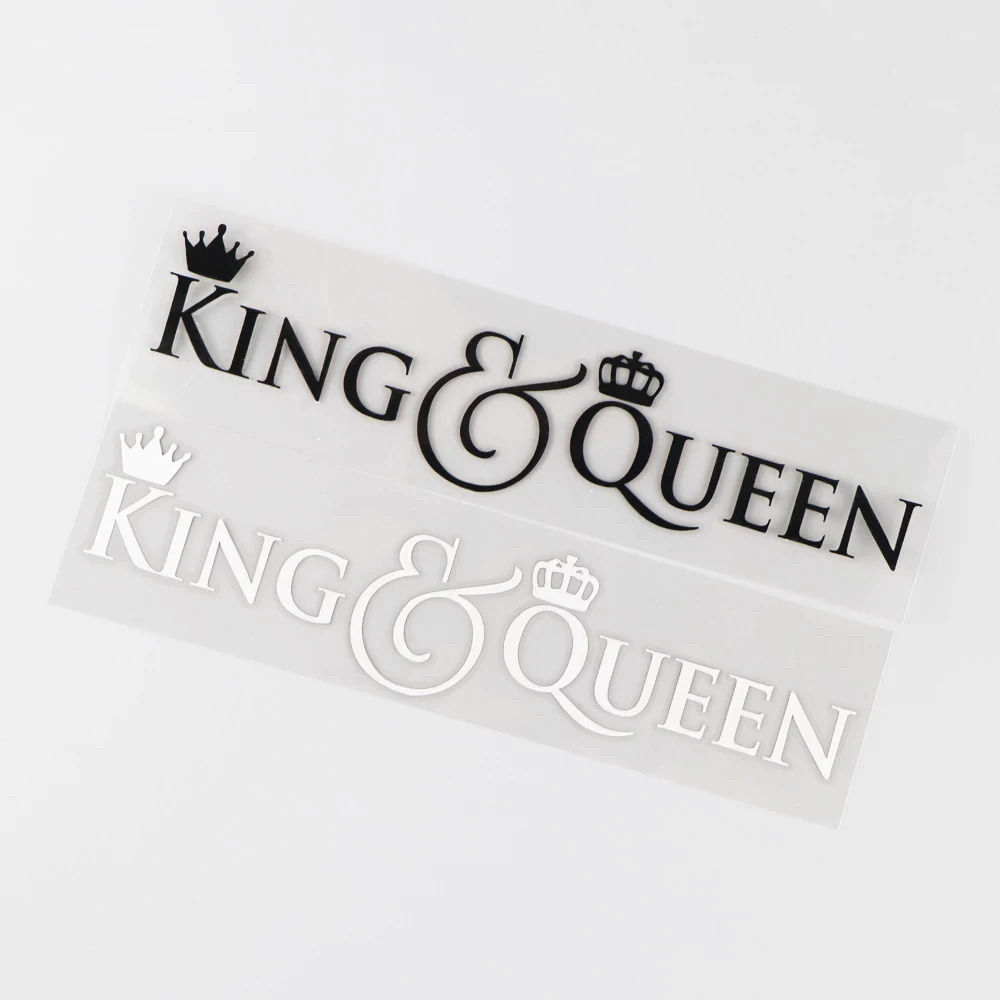 COD 1Pcs Stiker Cutting Keren Tulisan KING & QUEEN stiker kata kata ...