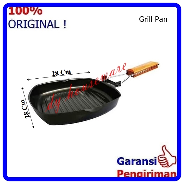 Grill Pan Kotak Panggangan Persegi Teflon 24 CM Dan 28 CM | Lazada ...