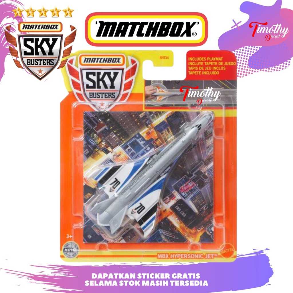 MatchBox Sky Busters Hypersonic Jet Silver Tanpo 70 TD | Lazada Indonesia